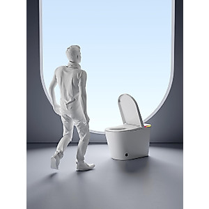 Smart Toilet with Built-in Bidet Seat, Tankless Toilet with Auto Lid Opening, Closing and Flushing, Heated Seat, Digital Display, Elongated