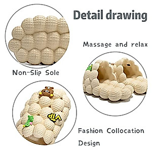 Bubble Slides for Kids, Boys Girls Cloud Slides，Non-Slip Open Toe Breathable Pool Slippers, Comfy Cushioned Thick Sole House Slippers Bedroom Shower Slippers