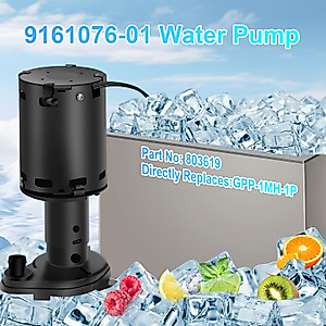 9161076-01 Water Pump 115 Volt 1550RPM ice machine Pump，Replacement ice maker water pump for GPP-1MH-1P and 803338. Compatible with ICE-O-Matic Models C20, C30, C40, EC300, ICE0250 and more