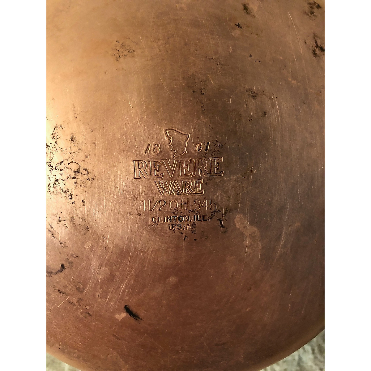 Vtg Revere Ware SS Copper Bottom 1 1/2qt Saucepan