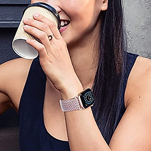 Fullife 3-Pack Stretchy Solo Loop Strap Compatible with Apple Watch Bands 38mm 40mm 41mm, Adjustable Braided Sport Elastics Nylon Women Men Wristband for iWatch Series 8/7/6/5/4/3/2/1 SE