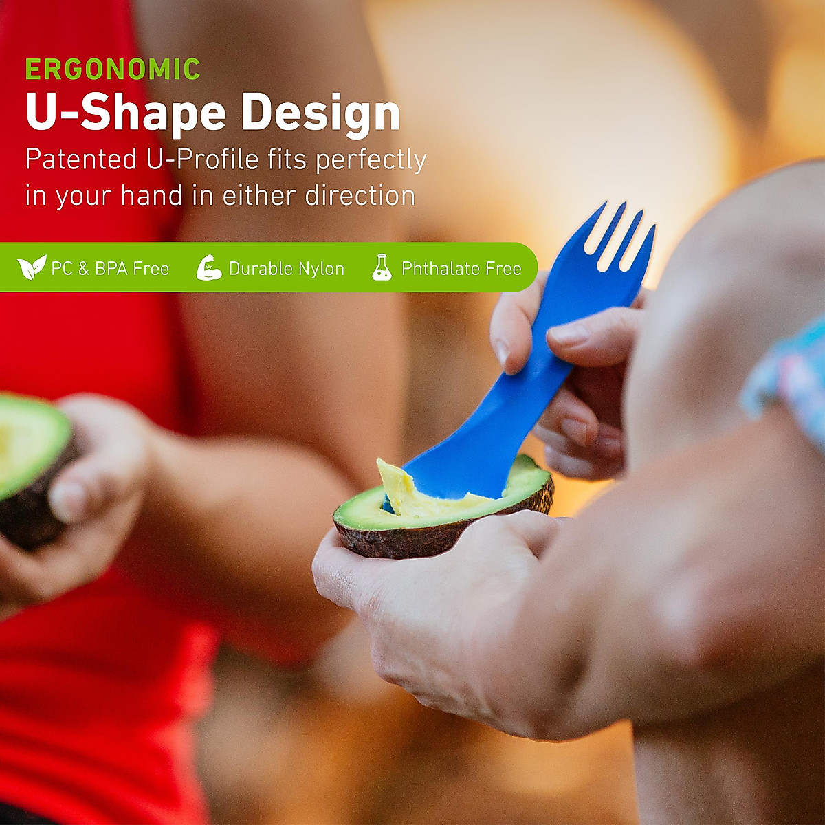 humangear GoBites Uno | Travel & Camping Utensils | Portable & Convertible Dining Ware | Multi-Functional Spork, Pink