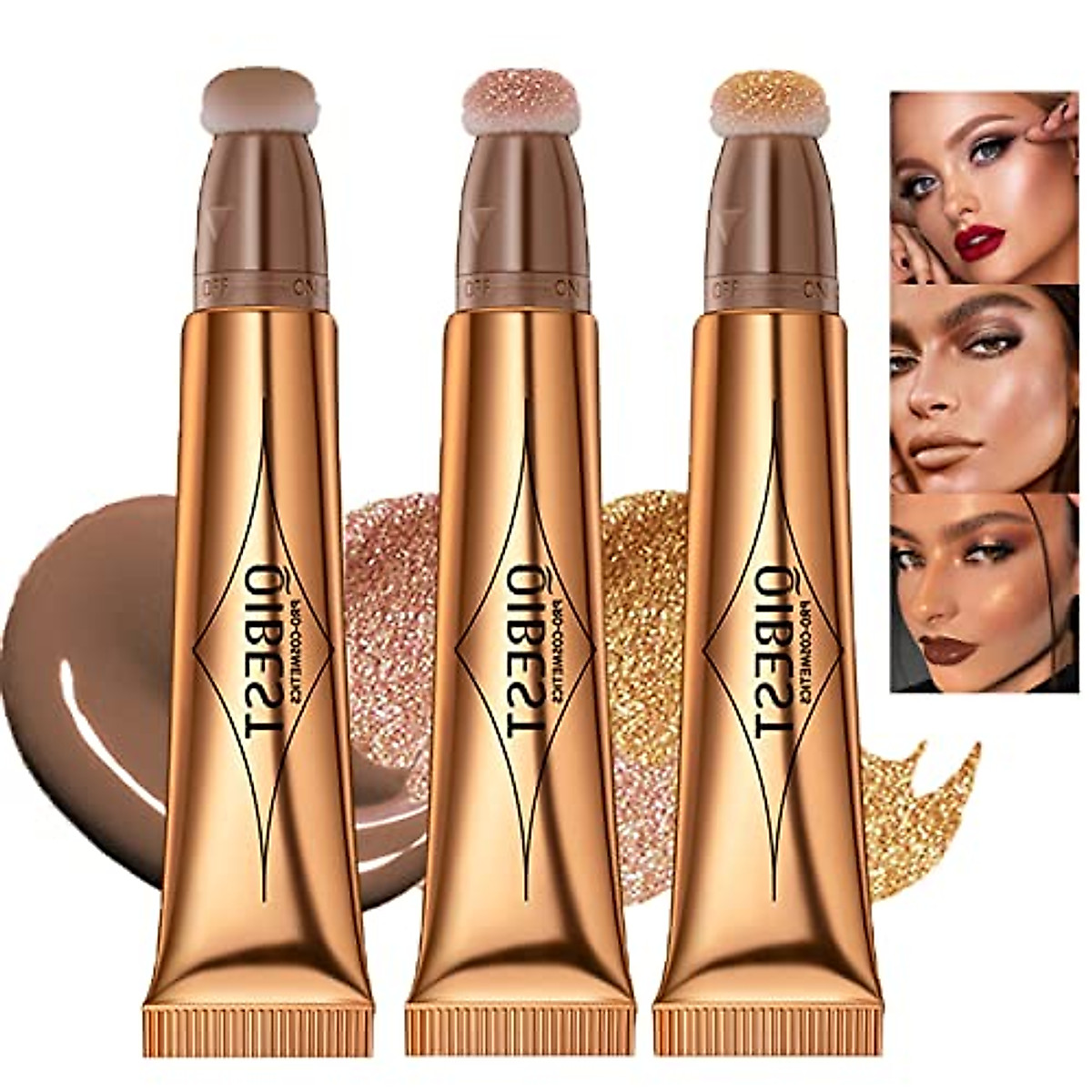Petansy Contour Beauty Wand, Liquid Face Concealer Contouring and Highlighter with Cushion Applicator, Shading Bronzer Stick Natural Matte Finish, Lightweight Blendable Super Silky Cream Contour Stick