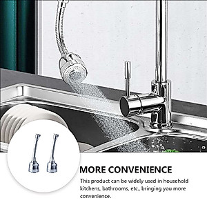 DOITOOL 2pcs Splash Extender sink Sprayer Head Nozzle Kitchen Sink Faucet Aerator Kitchen Bath Fixtures swivel faucet bubble sprayer lengthen Stainless steel small tools to rotate