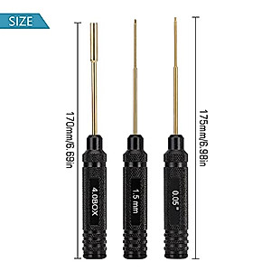 INJORA RC Car Tool Kit-3pcs Hex Screwdriver 0.05inch 1.5mm, Hex Nut Drivers 4mm, Screws Kit for Axial SCX24 C10 Deadbolt JLU Gladiator Bronco Other RC Model