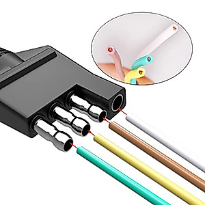 Goupchn 4-Way Trailer Wiring Harness 18AWG 6.56ft 4-Pin Trailer Connector to 4 Flat Trailer Wire Extension Cable
