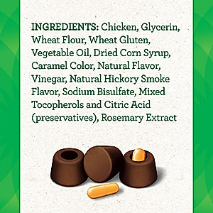 GREENIES PILL POCKETS for Dogs Capsule Size Natural Soft Dog Treats, Hickory Smoke Flavor, 15.8 oz. Pack (60 Treats)