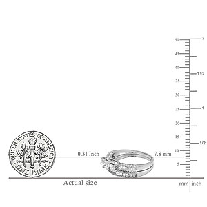 Dazzlingrock Collection 1.75 Carat (Cttw) 14k Princess and Round Diamond Women 3 Stone Engagement Ring Set 1 3/4 CT, White Gold, Size 6.5