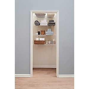 Rubbermaid Direct Wall Mount Linen Shelf Kit, White, Home Organization/Closet/Pantry Shelves for Clothes/Towel/Bedding, 3 Foot