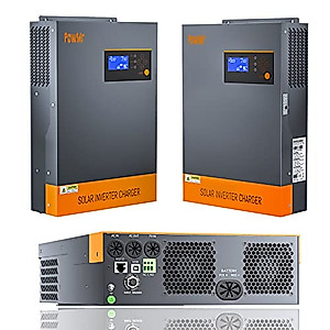 PowMr 5500W Hybrid Inverter 48V DC to 220-230V AC, Off-Grid Pure Sine Wave Inverter with 80A Charge Controller, for 48V Lead-Acid, Lithium Battery and Without Battery