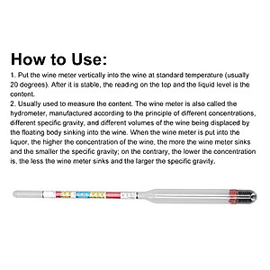 CATOO Homebrew Hydrometer, 20 Range, 0.05 Accuracy, Easy to Observe, 3 Scales, Homebrew Indicator, Sensitive Response