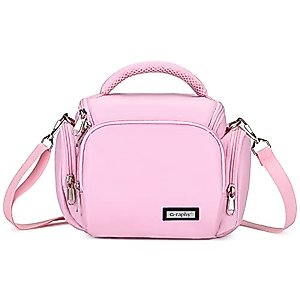 G-raphy Camera Case Bag DSLR SLR Bag by G-raphy for Canon, Nikon, Sony,Panasonic, Olympus and etc (Pink)