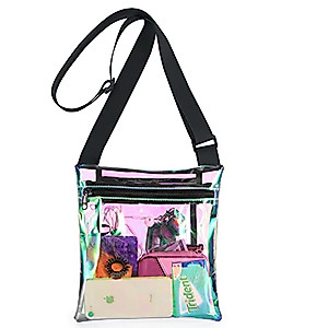 HULISEN Clear Crossbody Purse Bag, Stadium Approved, with Extra Inside Pocket
