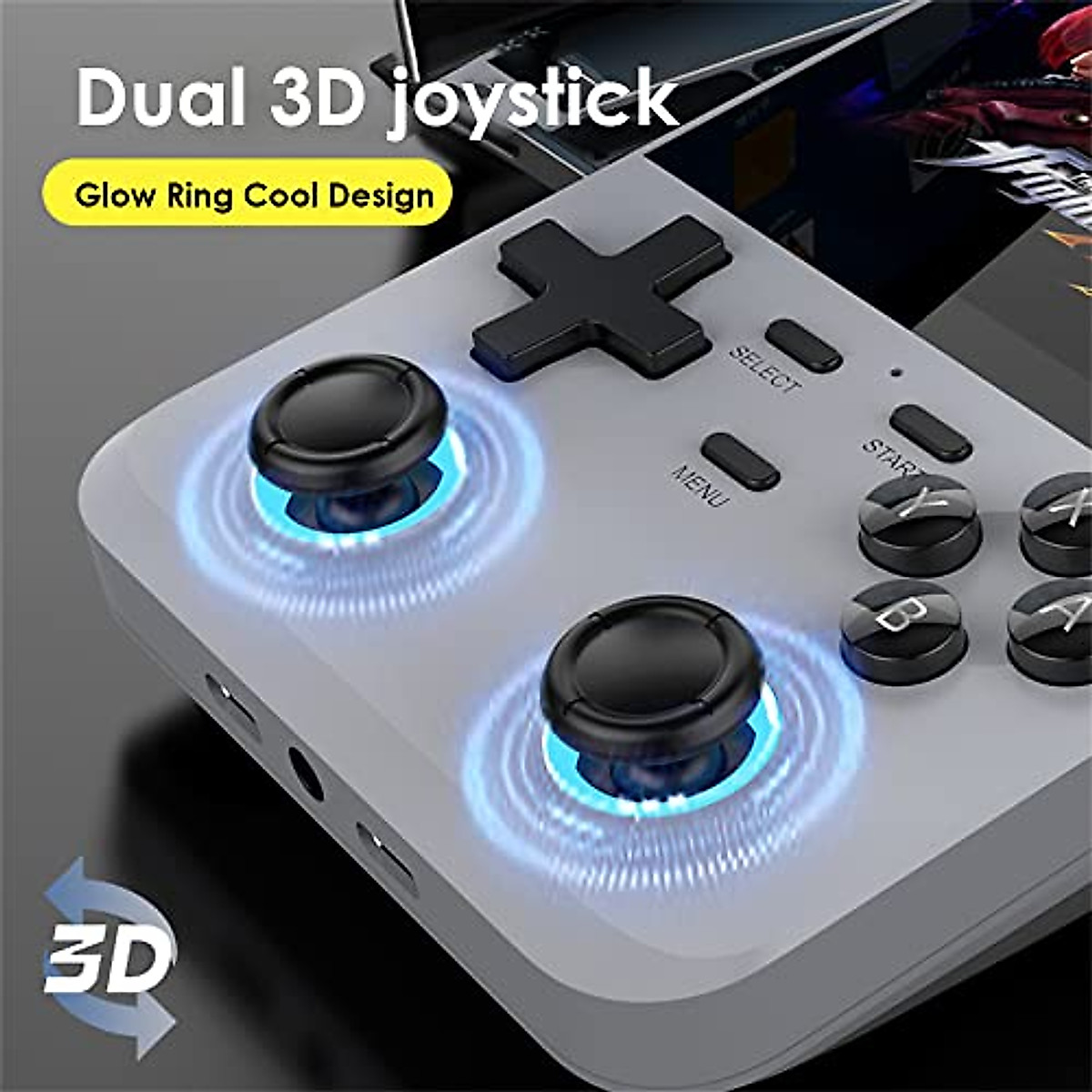 EQUITARE D007 Handheld Game Console Support Linux, Built in 10000+ Classic Games, 3.5 Inch IPS Screen Handheld Console with 3D Joystick, WiFi Retro Handheld Game Console Support TF Card(Silver)
