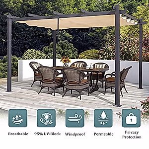 Javneo Sun Shade Cloth with 90% UV Protection for Garden, Patio, Deck, and Pergola, Outdoor Sunblock Shade Cloth with Reinforced Grommets, Wheat 8 * 20