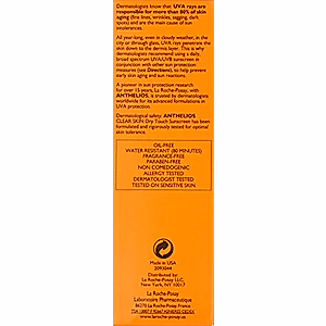 La Roche-Posay Anthelios Clear Skin Dry Touch Sunscreen SPF 60, Oil Free Face Sunscreen for Acne Prone Skin, Won't Cause Breakouts, Non-Greasy, Oxybenzone Free