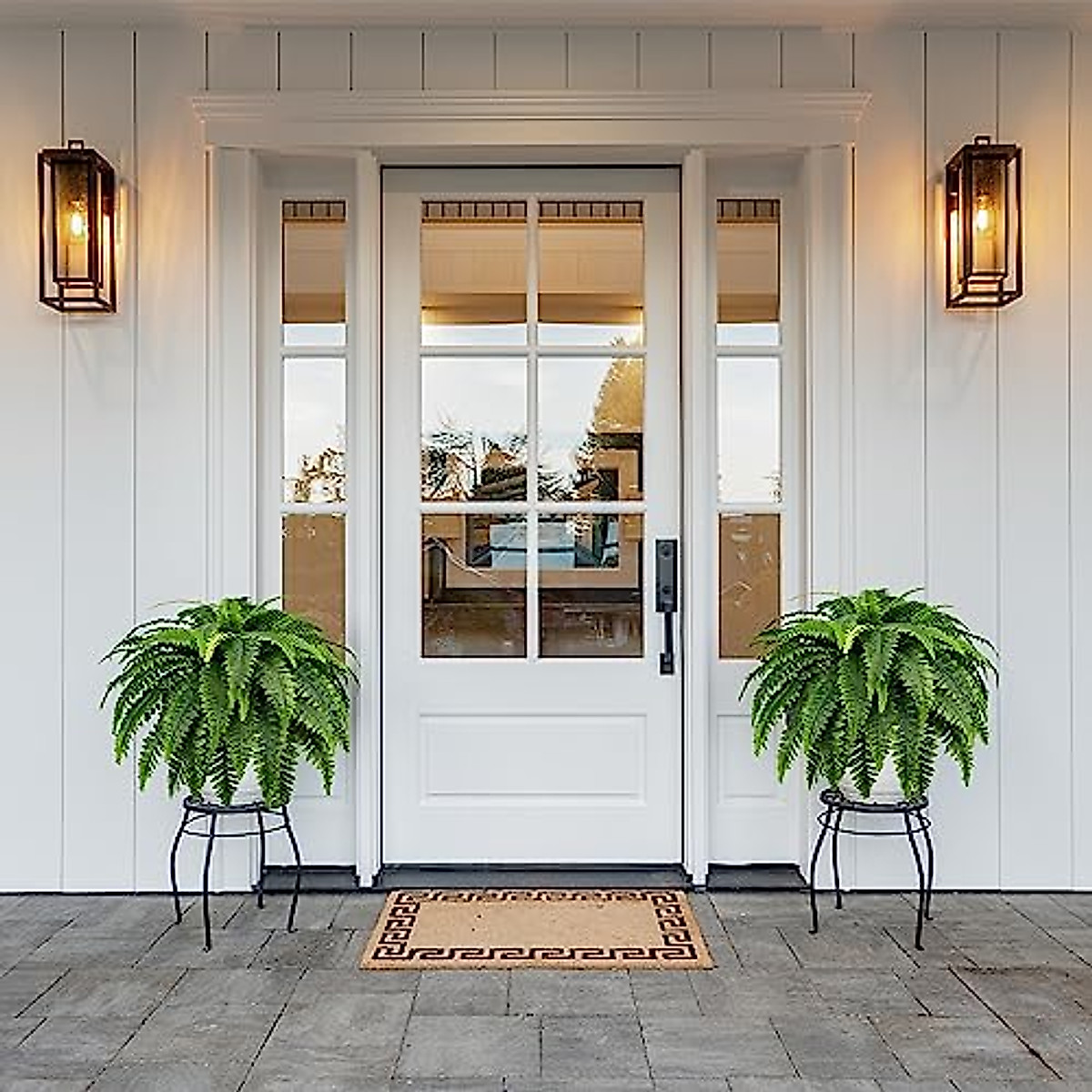 KEGYYLE Fake Ferns - Set of 2 Artificial Fern,35 Leaves for Each Bouquet - Indoor/Outdoor Faux Boston Fake Fern Bush Plant for Home, Office, Garden Decoration.33Inch…