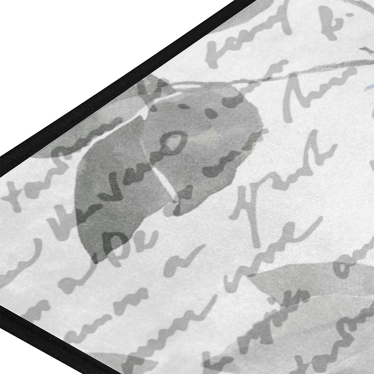 Watercolor Blue and Purple Peony Kitchen Mat Rugs Cushioned Chef Soft Non-Slip Floor Mats Washable Doormat Bathroom Runner Area Rug Carpet