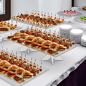 STAUBER Best Acrylic Display Stand - Buffet Serving Tray Riser - Cupcakes, Pastries, Appetizers (Rectangle, 24" x 16")
