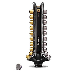 Prepara Espresso and Coffee Pods Holder and Carousel Storage Organizer for 50 Capsules, Spins 360-degrees, Small, Black, 1 Count (Pack of 1)