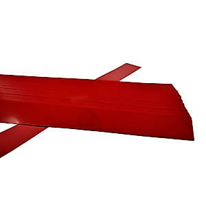 Decorative Gondola Shelving Pre Cut Vinyl Insert Strips 48" x 1.25" Shelf C-Channel, Red, 100 Pack