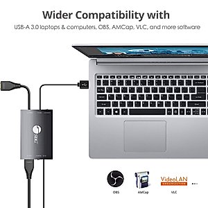 SIIG USB 3.0 HDMI A/V Capture Card with 4K60 Loop Out, HDMI 4K60 Capture USB 3.0 1080p Record,Audio Extract & Microphone,for DSLR Camcorder Live Streaming,Video Conference,TAA Compliant CE-H26H11-S1