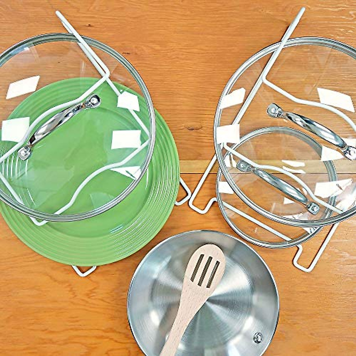 Pot & Pan Lid Hanging Organizer Rack, Set of 2, White - Southern Homewares - Kitchen and Pantry Storage Hanger