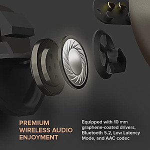 Creative Outlier Pro True Wireless Sweatproof in-Ear Headphones with Hybrid Active Noise Cancellation, Ambient Mode, 6X Mics, Wireless Charging, 60 Hours Battery Life / 15 Hours per Charge