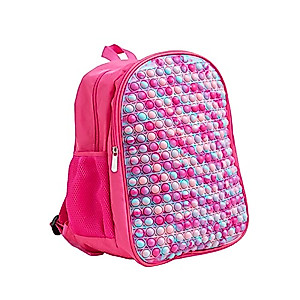 WPNAKS Pop Backpack, Fidget Pop-On-It Backpack for Kids Girls Boys, Silicone Waterproof Backpack School Book Bags (A)
