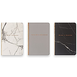 Eccolo Mini Memo Books/Jotters, 4 x 6 Inches, Ruled, Flexible Cover, Pack of 3 (Marble)