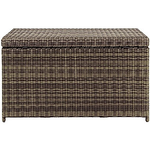 Crosley Furniture CO7305-WB Bradenton Outdoor Wicker Storage Bin - Weathered Brown
