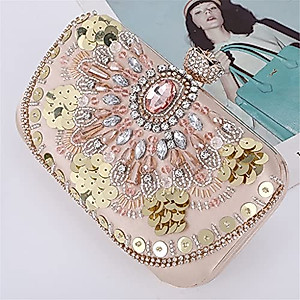 SEIJY Sequined Women Evening Bags Beaded Small Day Clutch Embroidery Hollow Vintage Wedding Party Handbags Purse
