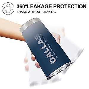 Custom Dallas Tumbler 20oz Stainless Steel with Lid & Straw Personalized Football Fans Gifts for Women Men Travel Cup Insulated Tumbler Add Name Number