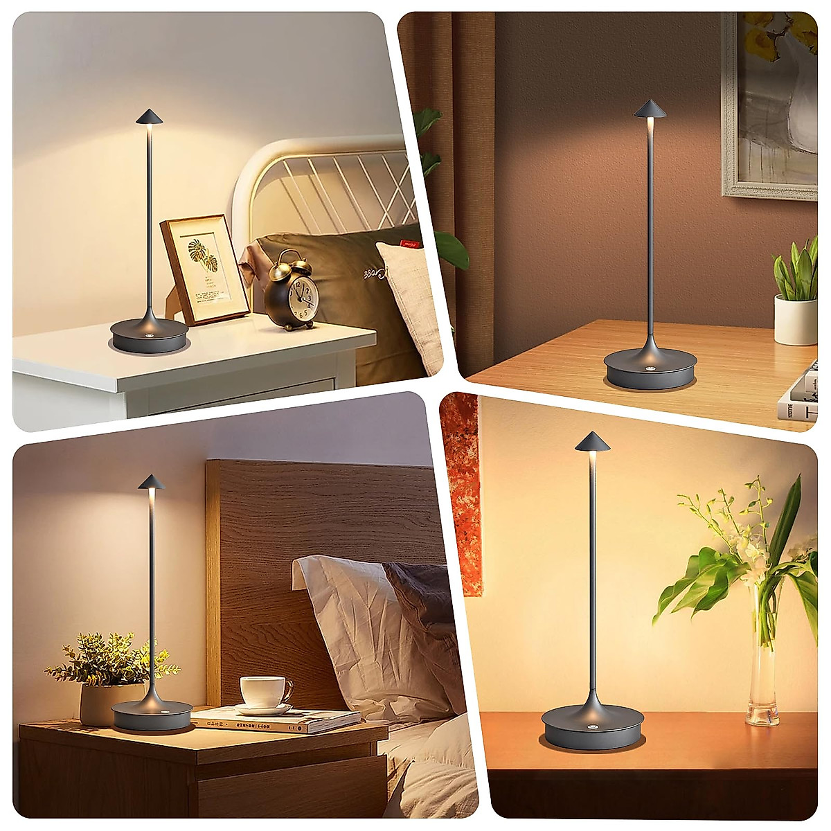 Cordless Table Lamp Rechargeable LED Table Lamps Battery Operated 4000mAh Touch Dimmable Wireless Lamp Waterproof Portable Outdoor Table Light for Restaurants and Dining Home Indoor/Outdoor Use