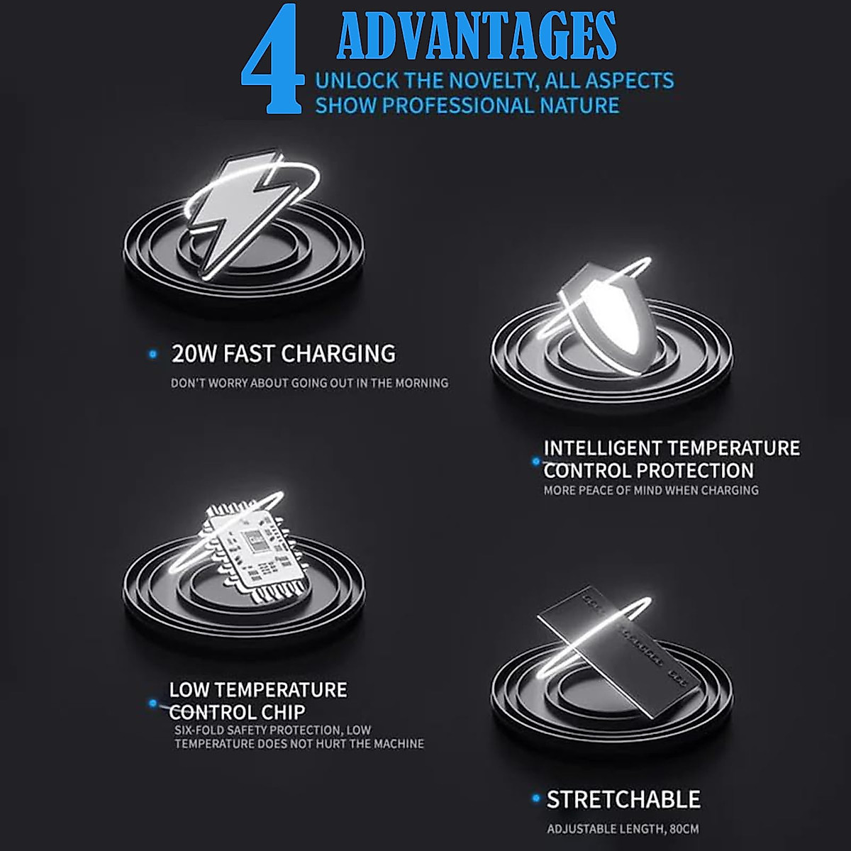 Retractable Car Charger,Retractable Car Dual USB Charger,Retractable Car Charger Fast,Dual USB Car Charger,Universal Fast Car Charger Adapter for All USB - C Phones,USB C Car Charger (1PC)