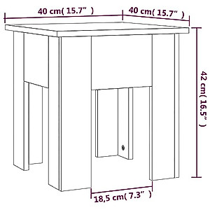 QJBSAVVA Coffee Table White 15.7"x15.7"x16.5" Engineered Wood,Floor Standing Table Table for Living Room Cocktail Table Suitable for Meeting Rooms, Reception Rooms, Offices