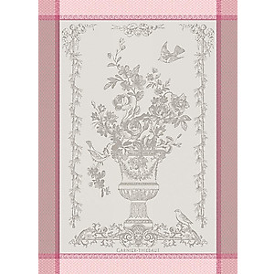 Garnier-Thiebaut, Butterfly Garden Celadon French Jacquard Kitchen/Tea Towel, 100 Percent Cotton