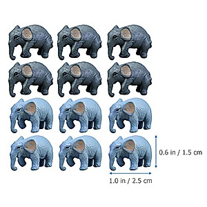 LUOZZY 12pcs Mini Elephants Miniature Animals Figurines Cartoon Elephant Bonsai Garden Elephant Models