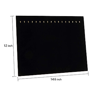 Foraineam 3 Pack Black Velvet Jewelry Display with 17 Hooks Necklace Tray Organizer Pad Bracelets Pendants Chains Showcase Stands