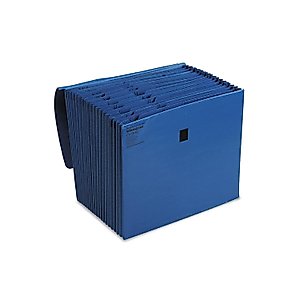 Wilson Jones C7117ABL ColorLife Expanding A-Z Files with Hook & Loop, 26 Pockets, Letter, Dark Blue