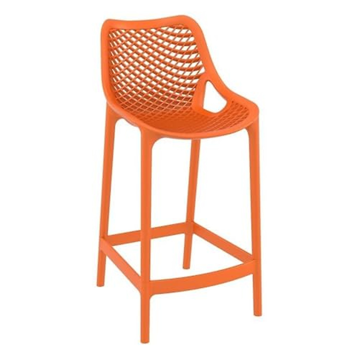 Home Square Patio Counter Stool in Orange Finish - Set of 2
