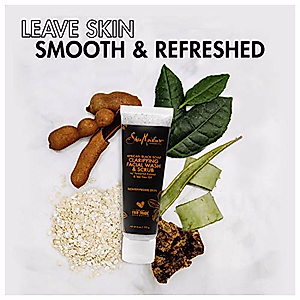 Sheamoisture Facial Wash and Scrub for Blemish Prone Skin African Black Soap to Clarify Skin 4 oz