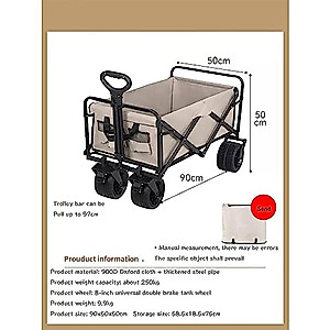 Wagon Stroller,150L Collapsible Wagons Carts with Big Wheels Heavy Duty Foldable Beach Wagon for Sand, Super Large Capacity Utility Wagon for Garden O
