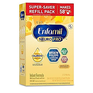 Enfamil NeuroPro Baby Formula, Triple Prebiotic Immune Blend with 2'FL HMO & Expert Recommended Omega-3 DHA, Inspired by Breast Milk, Non-GMO, Refill Box, 36.4 Oz (Packaging May Vary)