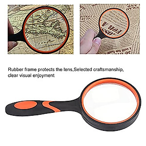 10X Handheld Magnifying Glass, Shatterproof Reading Magnifier with Non Slip Rubber Handle for Kids Seniors Reading Hobbies Science