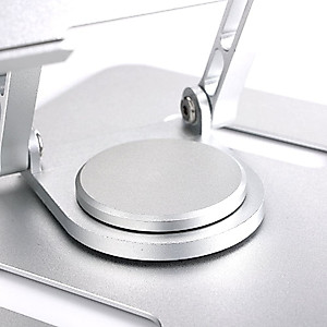 UPERFECT Portable Monitor Stand, Adjustable Laptop Stand with 360 Rotating Base, Ergonomic Laptop Riser for Desk, Heavy Duty Aluminum Stand for 7-18.5 Inch Monitor/Laptops/Tablet, Silver