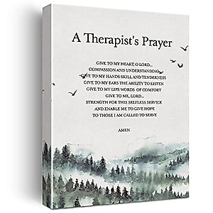 Therapist Wall Art a Therapist's Prayer Give to My Heart Canvas Print Inspirational Framed Artwork Painting for Home Office Wall & Tabletop Decor