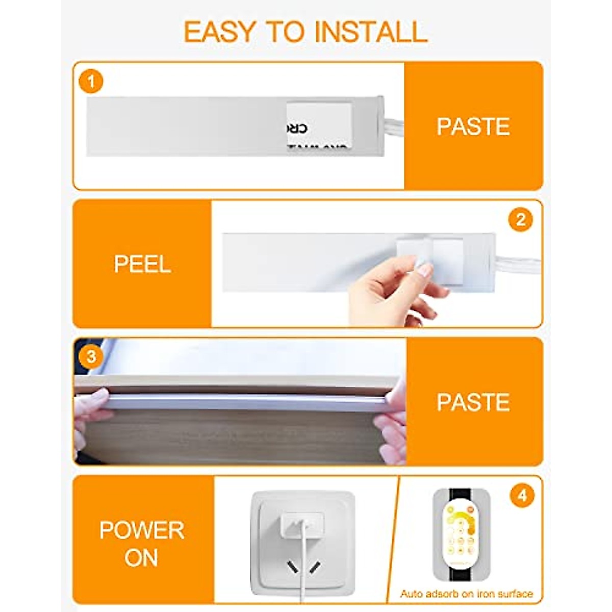 Daymeet Under Cabinet Lighting, 12 Inch Ultra Thin Dimmable Under Cabinet Lights Plug in, Multi-Color Super Bright LED Under Counter Lights Indoor Night Lights Bar for Kitchen, Shelf, Closet (2 Pack)