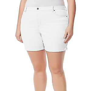Gloria Vanderbilt Women's Size Amanda Basic Jean Short, Vintage White, 24 Plus