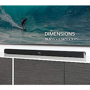 Denon DHT-S316 Home Theater Soundbar System with Wireless Subwoofer | Virtual Surround Sound Technology | Wall-Mountable | Bluetooth Compatibility | Smart & Slim-Profile | Black
